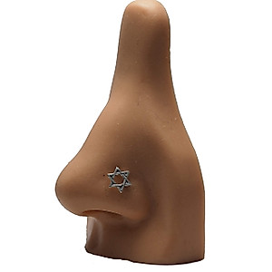 Studs Star of David Nose, 925 Sterling Silver Nose, Jewelry Nose, Body Piercing Jewelry, Nose Piercing, Body Jewelry (20g L Bend)