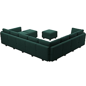 Belffin Modular Sectional Sofa with Ottomans Velvet Oversized U Shaped Sofa Couch with Storage Seats Sofa Set with Reversible Chaise Velvet Green…