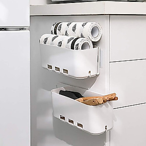 ICCGBHGO Under Sink Organizer and Storage, Kitchen Bathroom Under Sink Cabinet Sliding Pull Out Storage Drawer Tray Caddy Organizer, Wall Mount Inside Cabinet Door Organizer Holder White (2PCS)