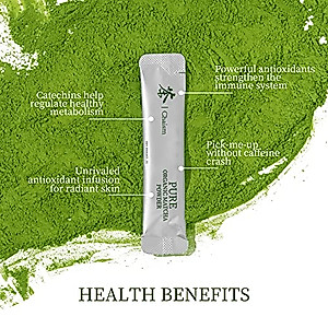 Chaism Ceremonial Grade Matcha Green Tea Powder - 20 Single Serve Packets, Premium First Harvest USDA Organic Gluten-Free Vegan, 100% Pure, 40g/1.41oz