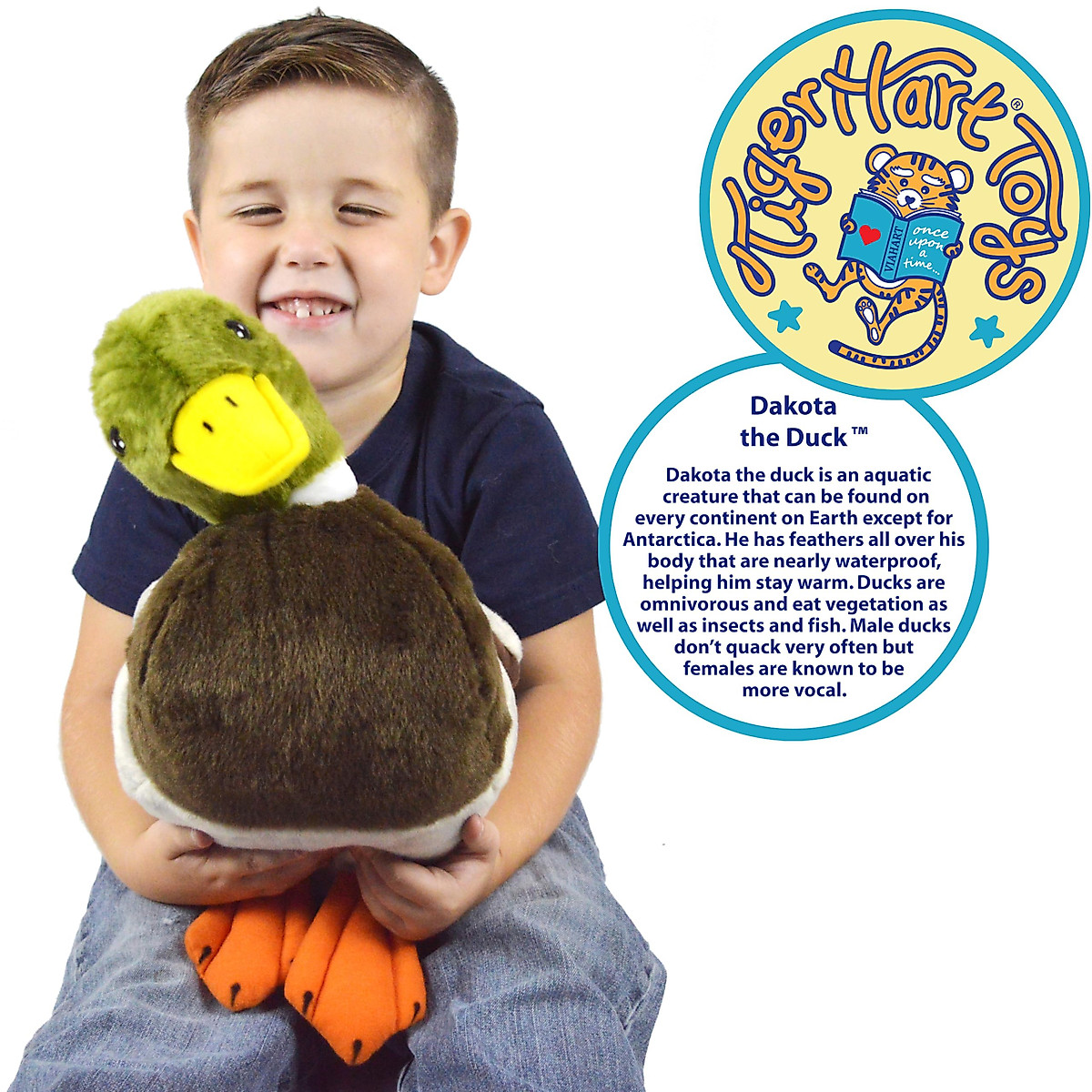 TigerHart Dakota The Duck - 13 Inch Stuffed Animal Plush