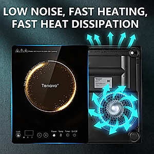 Tenavo 1800W Portable Induction Cooktop, Induction Hot Plate, Induction Burner with Sensor Touch, Single Induction Cooktop, 10 Power and Temperature Levels
