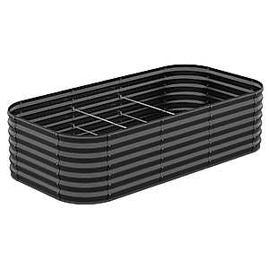 GreatBuddy Raised Garden Beds Outdoor 8x4x2ft, Large Metal Planter Box for Deep-Rooted Vegetables, Flower, Fruit, Herbs, and Succulents w/ 478 Gallon Capacity, Black