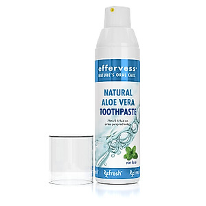 Effervess Rx Refresh Natural Aloe Vera Fluoride Free Toothpaste - Dry Mouth Care - Naturally Soothing & Moisturizing - Freshens Breath & Fights Plaque