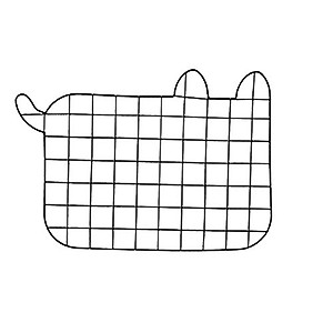 BESPORTBLE Grid Wall Panel Cat Shaped Photo Wall Display for DIY Wall Pictures Postcard Holder Storage Rack Black