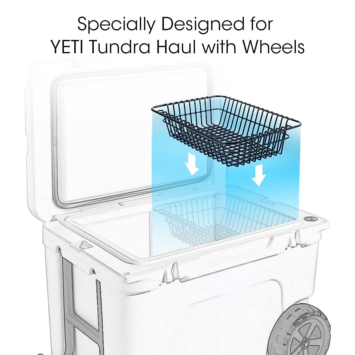 Aieve Cooler Basket for YETI Cooler Accessories, Wire Cooler Rack Storage for YETI Tundra Haul YETI Cooler with Wheels