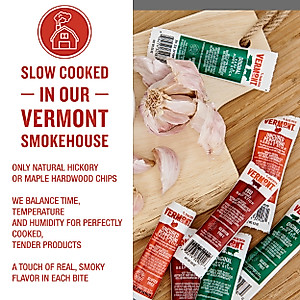 Snack Sticks by Vermont Smoke & Cure – Original Flavor – Beef & Pork – Healthy Meat Protein – 1oz Jerky Stick – 24 count carton