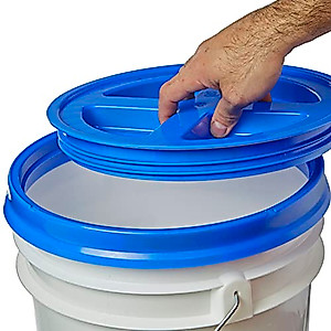 Consolidated Plastics Food Grade Gamma Seal Lids for 3.5, 5, 6 and 7 Gallon Buckets (Combo 6 Pack) BPA Free Reusable Pail Lids, Durable HDPE, Made in USA