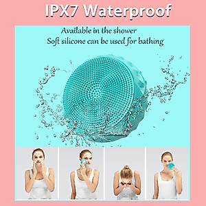 AUROARC Sonic Facial Cleansing Brush, Upgraded Silicone Face Scrubber for Cleaning and Exfoliating, Waterproof Face Wash Brush for Women