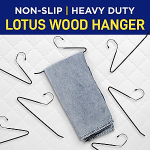 Lifemaster Metal Pants Hanger Set - 20 Pieces Elegant Non-Slip Closet Space Saving Hanger Set for Pants, Trouser, Blankets, and Jeans with Rubber Coating and Open Ended Sleek Design - Black