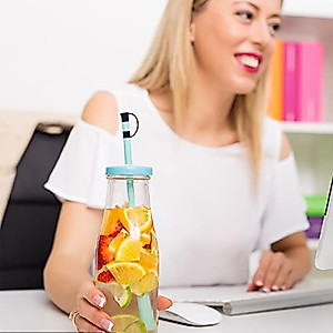 JpGdn 24pcs/pack 10mm Silicone Straw Tips Covers Cap Topper Black for 9-10mm Big large Wide Reusable or Stainless steel Straw or Stanley Cups Food Grade Dust-Proof Straw Plugs Home Kitchen Accessories