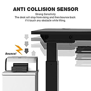 EUREKA ERGONOMIC Electric Standing Desk, Height Adjustable Computer Desk Dual Motors, Sit Stand Desk Home Office Desks with 47 x 24 Inches Whole Piece Desk Board, Ergonomic Memory Controller