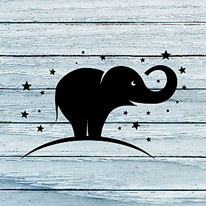 Elephant Wall Vinyl Decals Stickers Peel and Stick - Safari African Indian Head Family Baby Love Silhouette - Car Window Truck Laptop Tumbler - Shop Store Boys Kids Nursery Room Decor SMSV15776