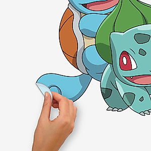 RoomMates RMK5361GM Pokémon Squirtle, Charmander, and Bulbasaur Peel and Stick Giant Wall Decals