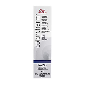WELLA colorcharm Permanent Gel Haircolor, With Long Lasting Gelfus Technology, For Gray Coverage, 5A Light Ash Brown, 2 oz