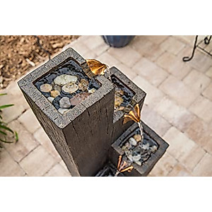 Kenroy Home 51017WDG Lincoln Outdoor Water Fountain, Dark Wood Grain, Small