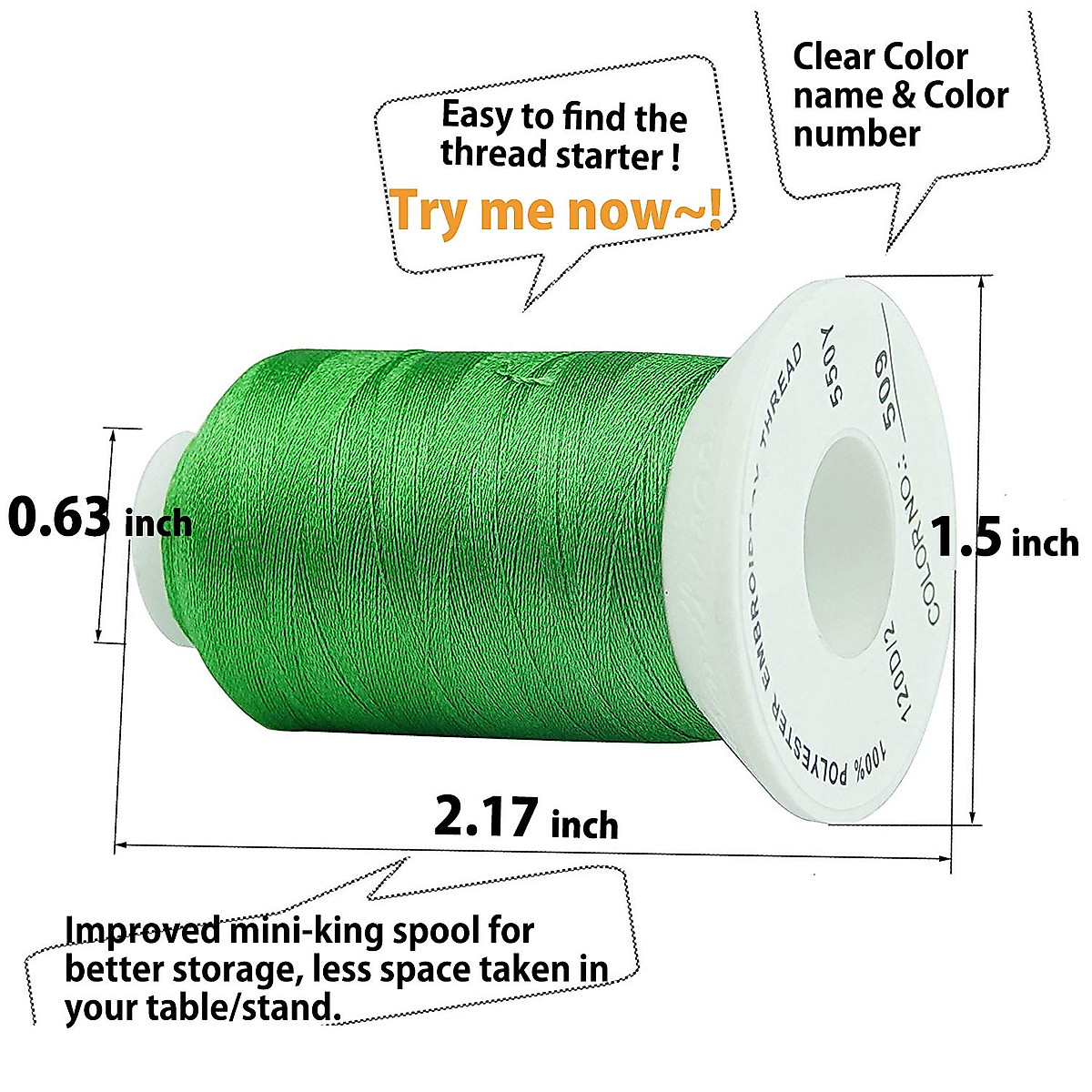 Simthread Brother 40 Colors 40 Weight Polyester Embroidery Machine Thread Kit 550Y(500M) for Brother Babylock Janome Singer Husqvarna Bernina Embroidery and Sewing Machines