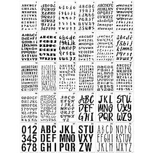 30 Pieces Letter Stencils for Painting 4 x 7 Inch Alphabet Journal Stencils Reusable Plastic Letter and Numbers Stencils Font Templates for Journal Notebook, Diary, Scrapbook Decor Supplies