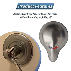 LEDBarz RP28595SS Shower Knob Replacement with Cover for Delta Shower Faucet Handle,Shower Temperature Knob,Stainless Steel Color