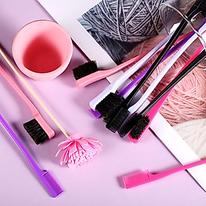 10 Pieces Hair Edge Brush Double Sided Control Hair Brush Comb Combo Pack Smooth Comb Grooming, 5 Colors