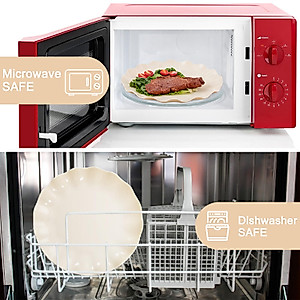 LIYH 24pcs Plastic Plates Reusable,Unbreakable Dinner Plates, Scalloped Plastic Plates, Microwave & Dishwasher Safe,Plates Sets Perfect for Parties, Birthday, Picnics, BPA Free(12Guests)