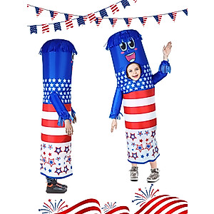 Libima USA Inflatable Dancer Costumes for Kids American Flag Wacky Tube Dancer Costume with Blower (American Flag)