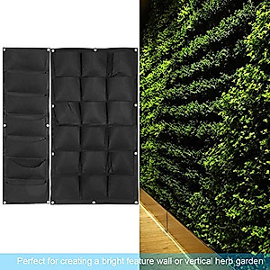 Vertical Hanging Garden Planter Wall Mounted Plant Grow Bag for Indoor Outdoor Decoration,Black (15 Pockets)