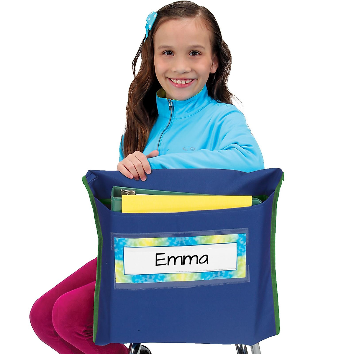 Really Good Stuff Store More Deep-Pocket Chair Pockets – 6 Pack – Navy/Green