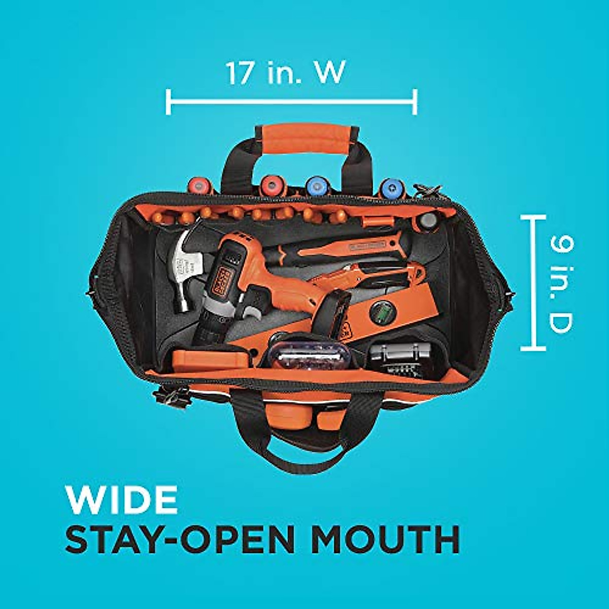 BLACK+DECKER Tool Bag, 16-inch (BDST500002APB)
