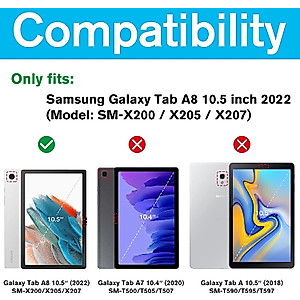 ProCase for Galaxy Tab A8 10.5 Inch 2022 Keyboard Case SM-X200 X205 X207, Protective Cover Case with Detachable Wireless Keyboard for Galaxy Tab A8 10.5" 2022 –Black