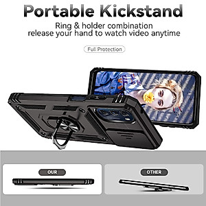 Compatible with Motorola Moto G 5G 2022 Phone Case,[2 Pack] HD Screen Protector.Military Grade Heavy Duty Shockproof Cover Case,Built Camera Protection Cover & Kickstand,for Moto G 5G 2022 Case Black