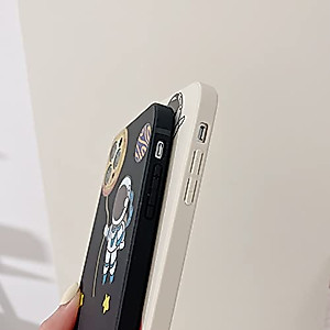 Yonds Queen for iPhone 13 mini Cute Case, Cartoon Astronaut Space Planet Design Stylish Bumper Cover Soft TPU Rubber Protective Anti-Slip Shockproof Case(iPhone 13 mini, Black Moon)