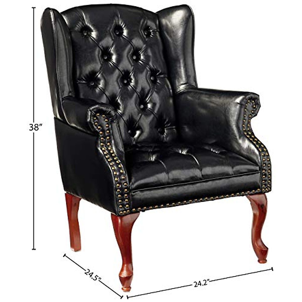 Coaster Furniture Wing Back Button Tufted Accent Chair and Ottoman Black and Espresso 900262