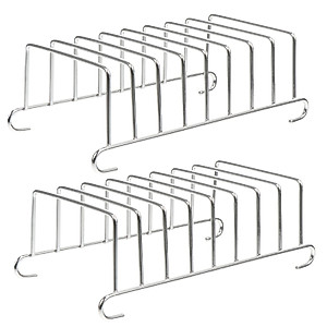 DOITOOL Toast Bread Rack Holder, 2Pcs 8 Slice Holes Stainless Steel Tool Cooling Grid Bread Rack Non- Stick Bread Loaf Stand Air Fryer Accessories Organizer