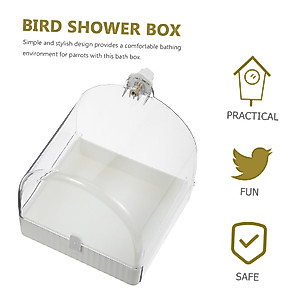 BESPORTBLE Parrot Bath Tub Birdie Small Bird Showering Basin Birds Supply Small Bird Showering Cube Bird Bathing Basin Bird Bath Basin Bird Cage Bathtub Bird Bath Cube Bird Bathtub Abs White