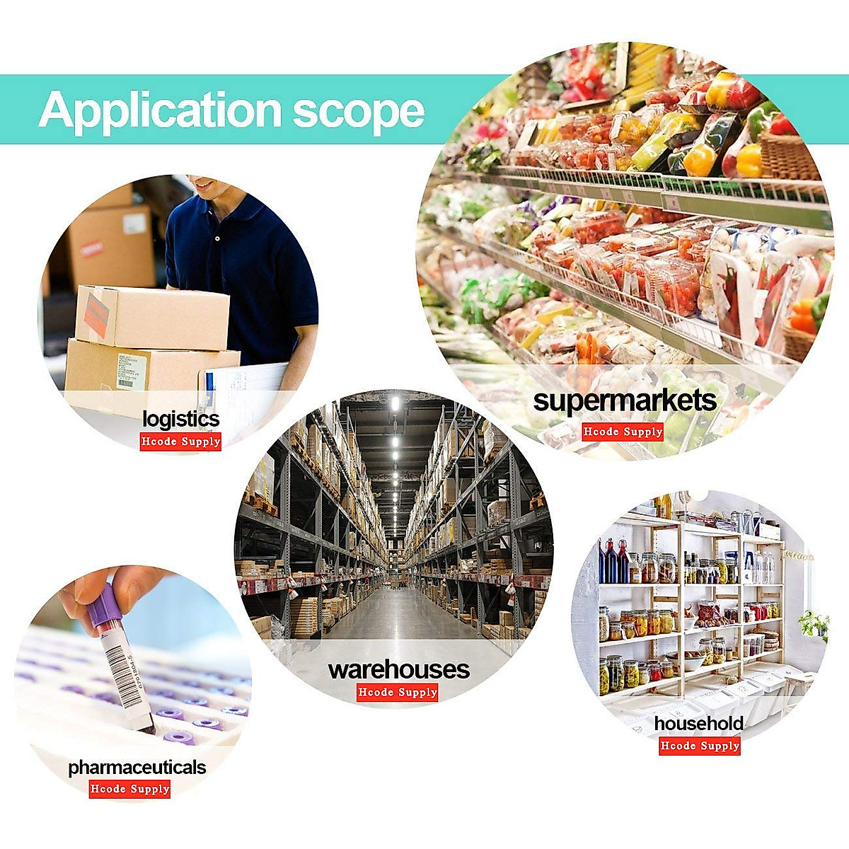 Hcode 1 x 3'' Self-Adhesive Removable Freezer Food Storage Labels - Easy Clean Leaves No Residue - Meal Prep Labels Plastic Paper Sticker Perfect for Reusable Containers 300 Stickers(1x3" Fill in)