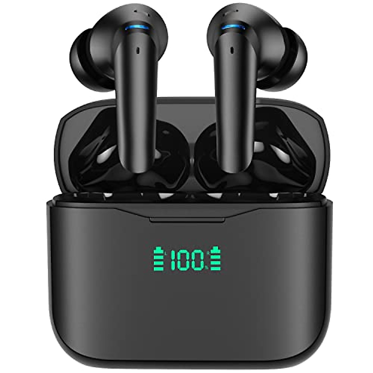FOF Wireless Earbuds Noise Cancelling Bluetooth 5.3 Headphones IPX6 Waterproof LED Power Display Ear Buds in-Ear Earphones with Wireless Charging Case 4 Microphone 50H Playback Headset