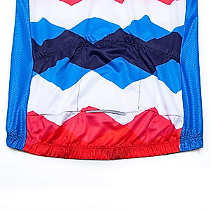 Men's Cycling Jersey Short Sleeve Bike Shirt Riding Tops Outdoor MTB Bicycle Clothing L Blue Red