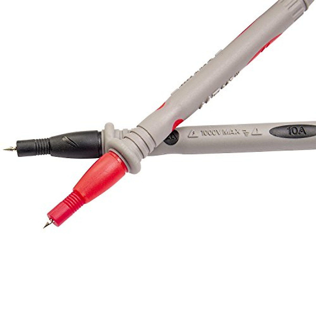 Sperry Instruments RTL-600 Heavy Duty Comfort Test Leads, 1 Positive / 1 Negative Lead, Universal / Replacement Fit, 2 Pk., Black, Grey & Red