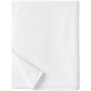 Amazon Aware 100% Organic Cotton Ribbed Bath Towels - Bath Towels, 4-Pack, White