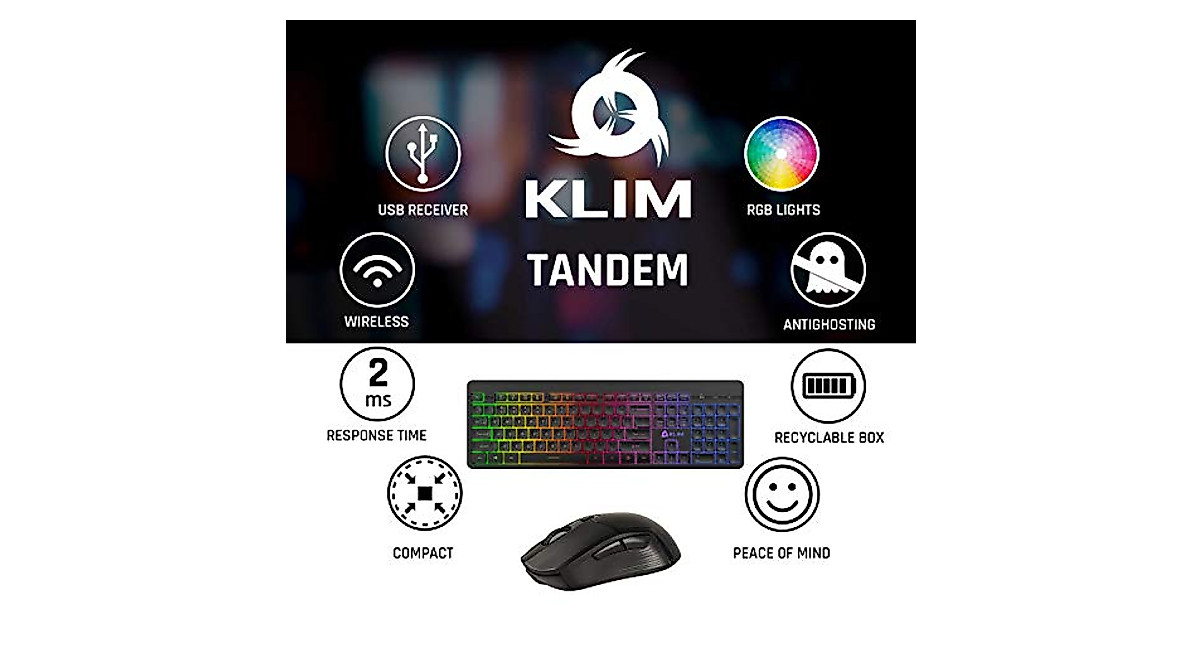 KLIM Tandem Wireless Gaming Keyboard & Mouse Combo