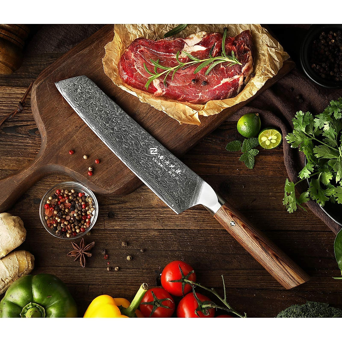 Kitchen Chef's Knife 8 Inch Professional High Carbon Super Sharp VG10 Damascus Super Steel Cooking Knife Luxury Gift Box Non Slip Wooden Handle