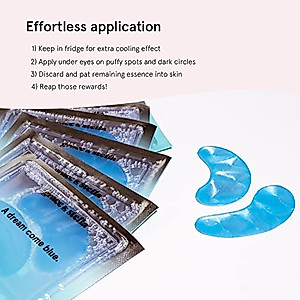 Grace & Stella Under Eye Mask (24 pairs, Blue) + Foot Peel Mask (4 Pairs, Unscented)