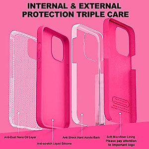 LOVE 3000 Designed for iPhone 13 Pro Max Case, Silicone-Shockproof-Protective Phone Case for iPhone 13 Pro Max 6.7 inch, Hot Pink