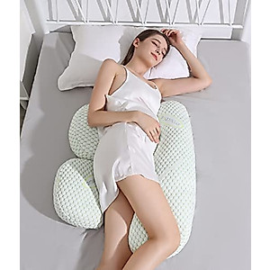 Oternal Pregnancy Pillow for Pregnant Women, Soft Pregnancy Body Pillow,Support for Back, Hips, Legs, Maternity Pillow with Detachable and Adjustable Pillow Cover