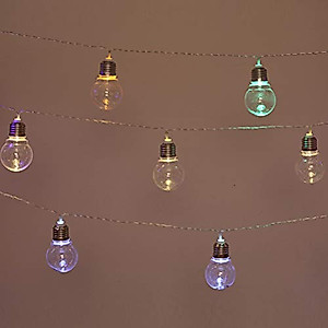 SOLUSTRE Solar Light Outdoor, 2. 5M 10LED Retro Bulbs String Lights Energy LED Waterproof Warm White Lamps for Festival Party Home Garden (Black)