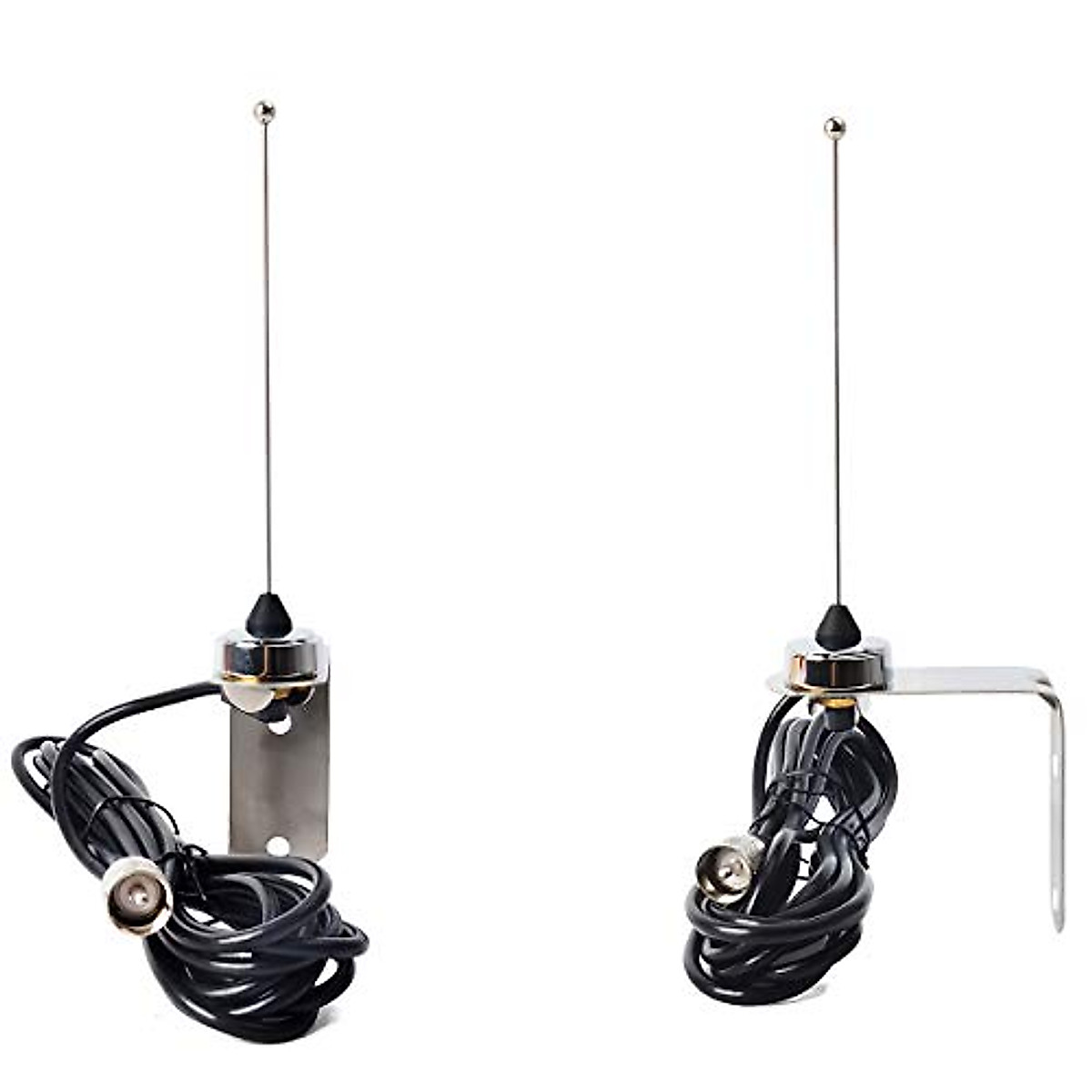 HYS 70cm Antenna UHF 1/4 Wave NMO 400-470Mhz Antenna with Stainless Steel L-Bracket Hole & 13'/About 4m RG-58 Coax Cable for Motorola Kenwood Icom Vertex UHF Mobile FM Transceiver