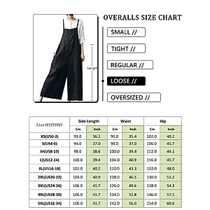 YESNO Women Casual Loose Long Bib Pants Wide Leg Jumpsuits Baggy Cotton Rompers Overalls with Pockets (2XL PZZTYP2 Gray)