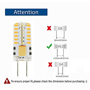 Lamsky G6.35 GY6.35 Bi-Pin Base LED Bulb 12V/24V 2.5 Watt Warm White 3000K Non-dimmable 30W Equivalent(4-Pack)