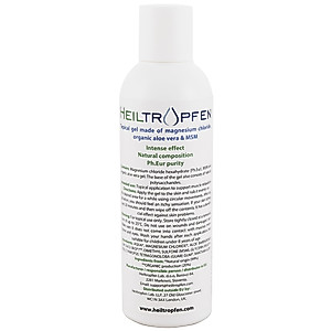 Magnesium Gel with Aloe Vera & MSM | 6.76 Oz - 200 ml | Pure Magnesium Chloride | Organic Aloe Vera | Heiltropfen®